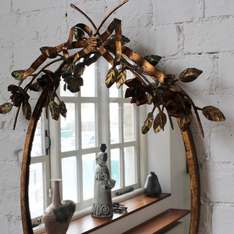 Vintage Spanish Gilt Metal Toleware Wall Mirror 'circa 1970s' For Sale ...