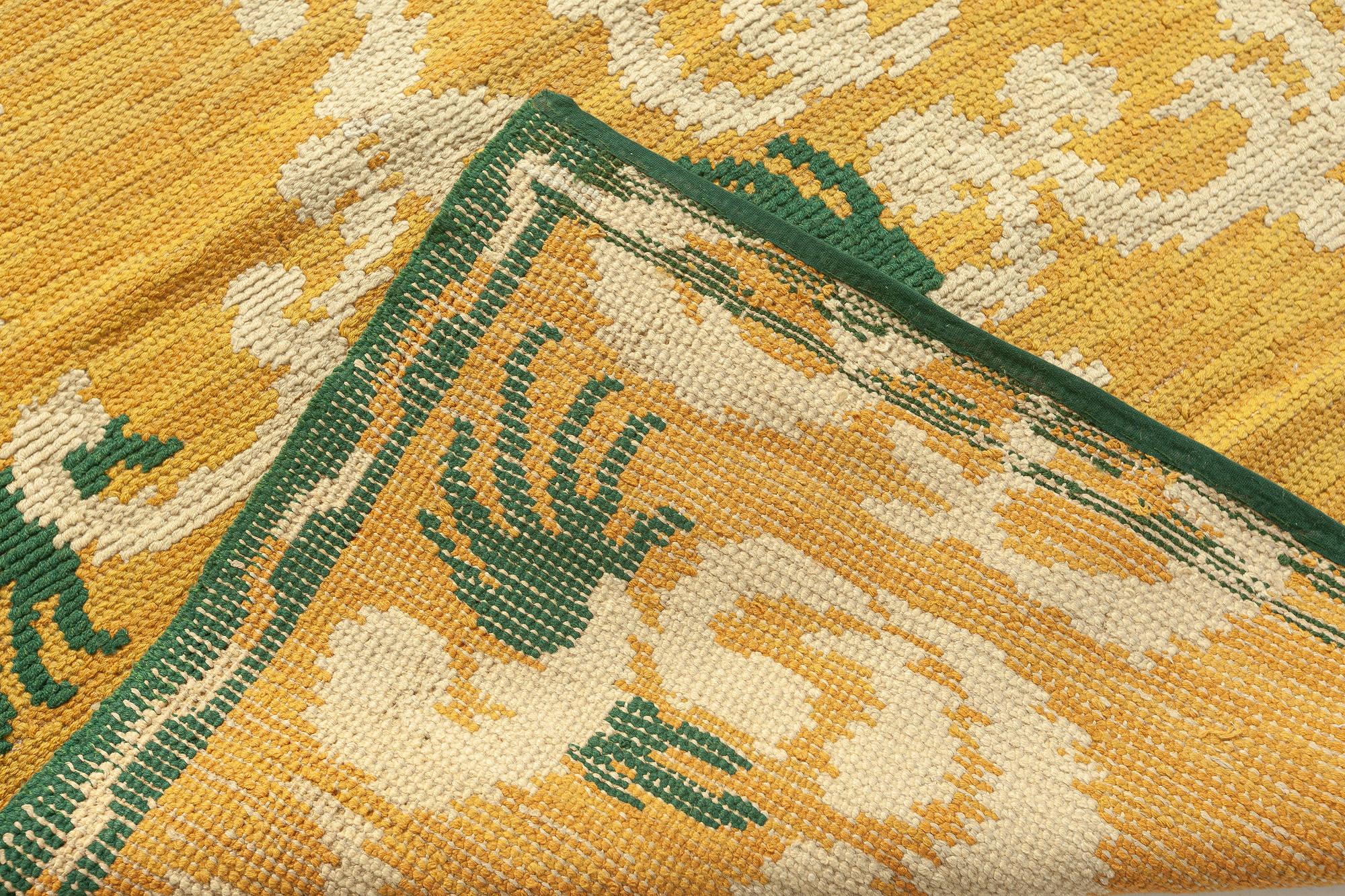 Vintage Spanish Hand Knotted Wool Rug For Sale at 1stDibs