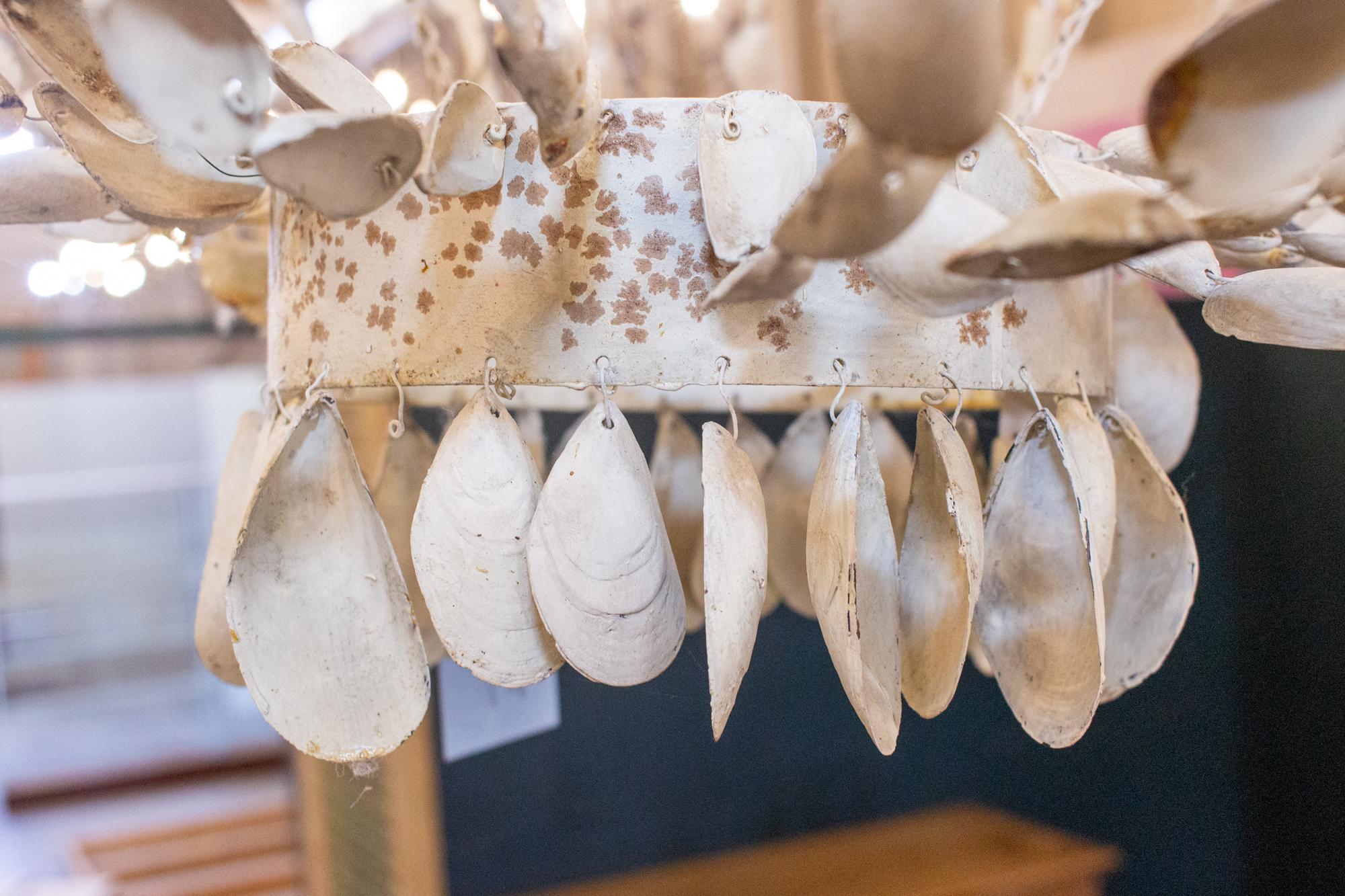 Vintage Spanish Painted Metal and Seashell Chandelier with 8 Candelabra ...