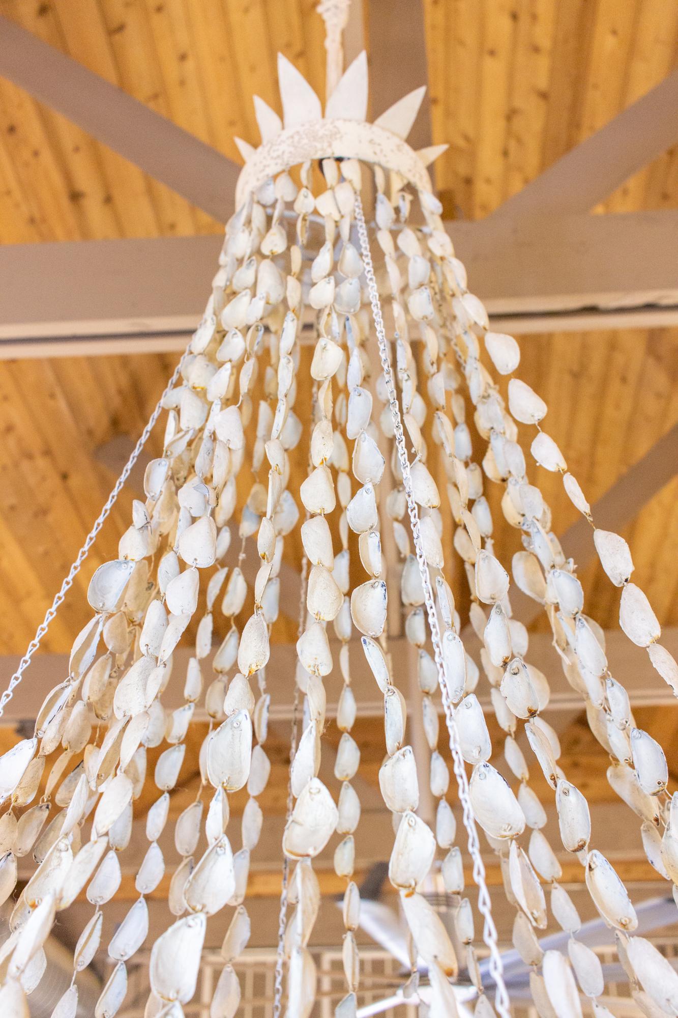 Vintage Spanish Painted Metal and Seashell Chandelier with 8 Candelabra ...