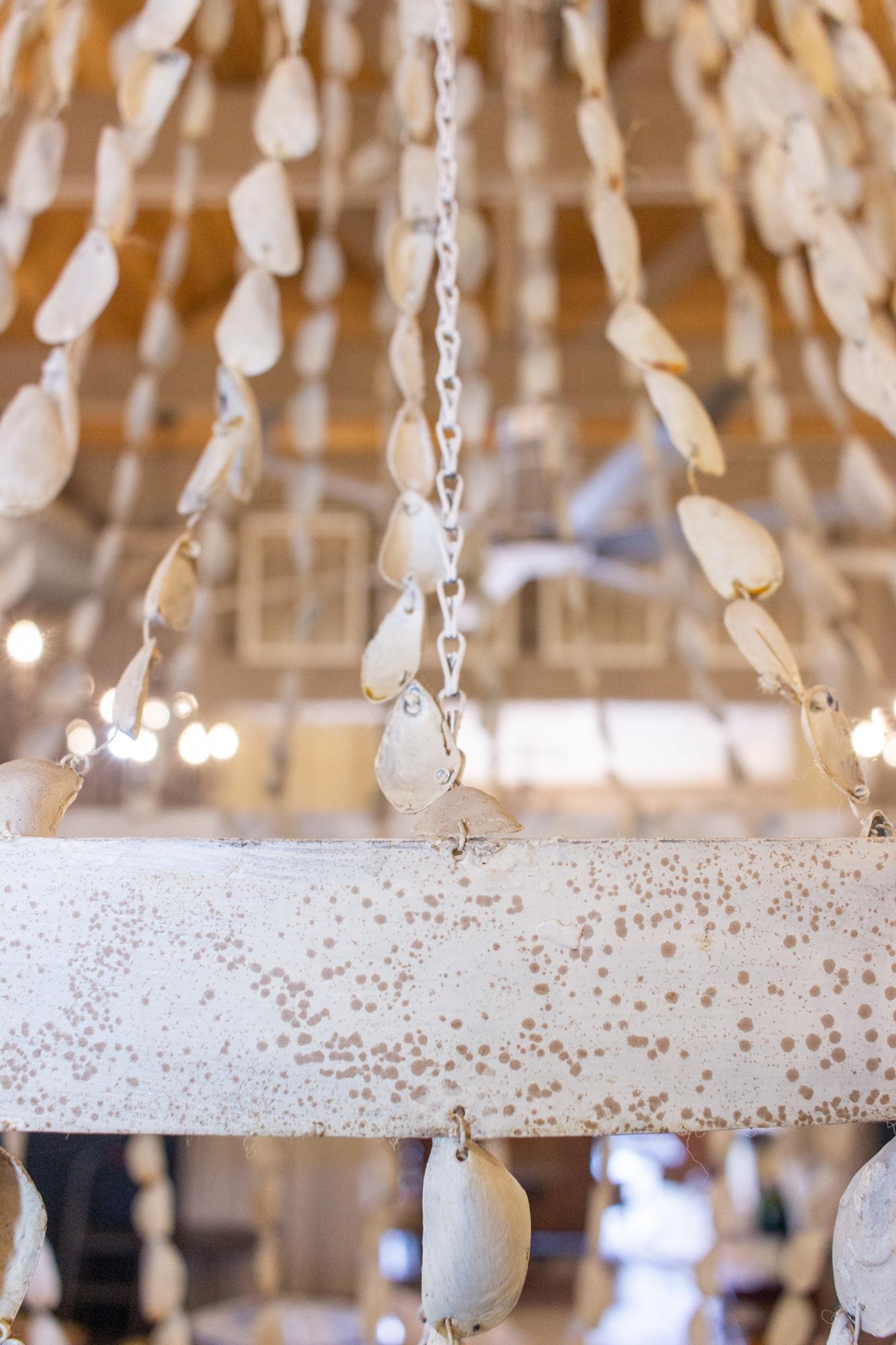 Vintage Spanish Painted Metal and Seashell Chandelier with 8 Candelabra ...