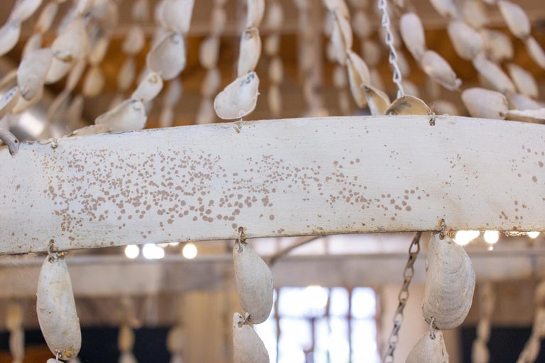 Vintage Spanish Painted Metal and Seashell Chandelier with 8 Candelabra ...