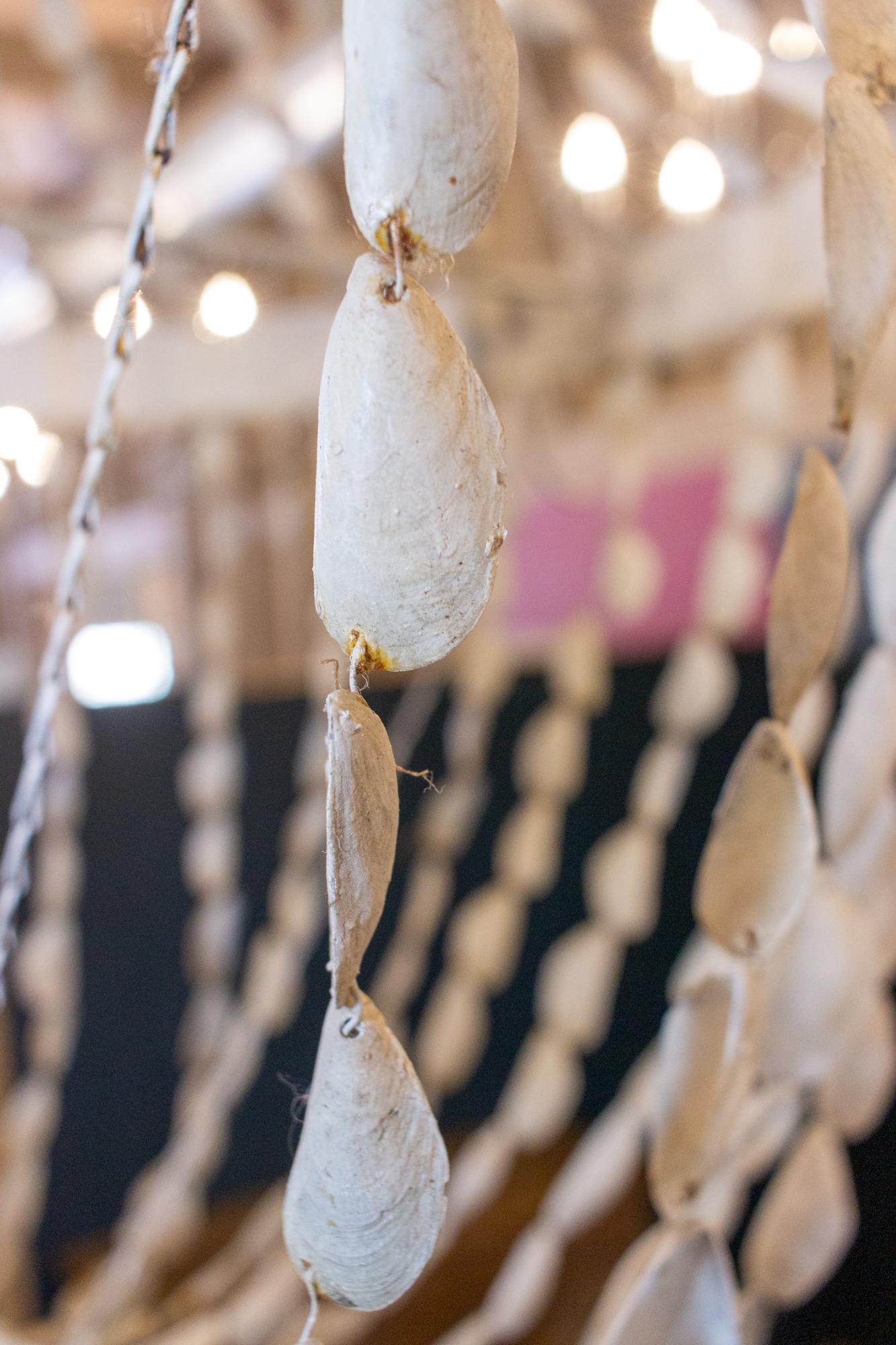 Vintage Spanish Painted Metal and Seashell Chandelier with 8 Candelabra ...