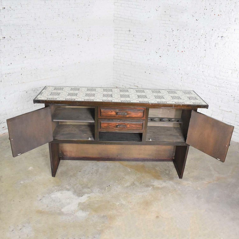 Spanish Revival Style Dry Bar with Inlaid Tile Top in Style Artes de ...