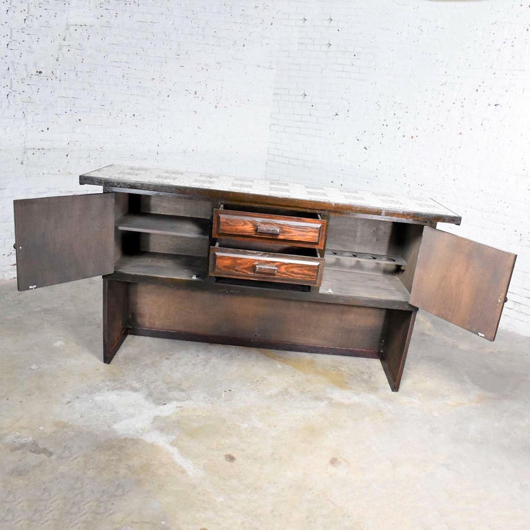 Spanish Revival Style Dry Bar with Inlaid Tile Top in Style Artes de ...