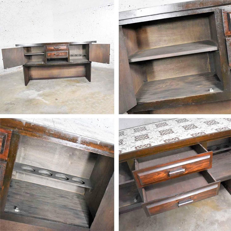 Spanish Revival Style Dry Bar with Inlaid Tile Top in Style Artes de ...