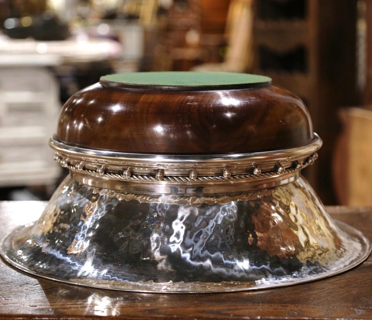 Vintage Spanish Silver Plated Center Piece on Walnut Base Stamped ...