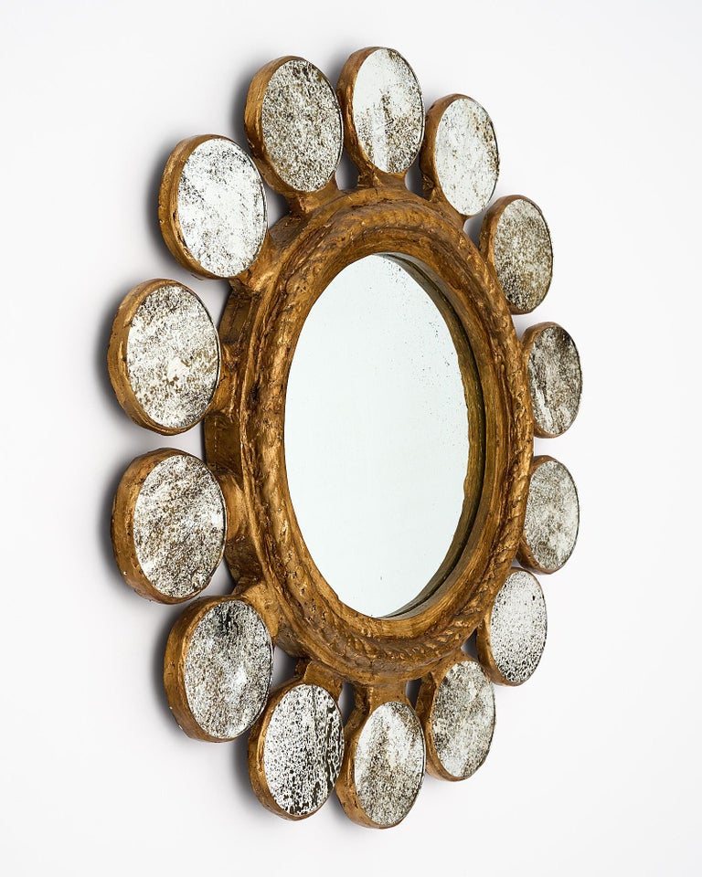 Vintage Spanish Sunburst Mirror For Sale at 1stDibs