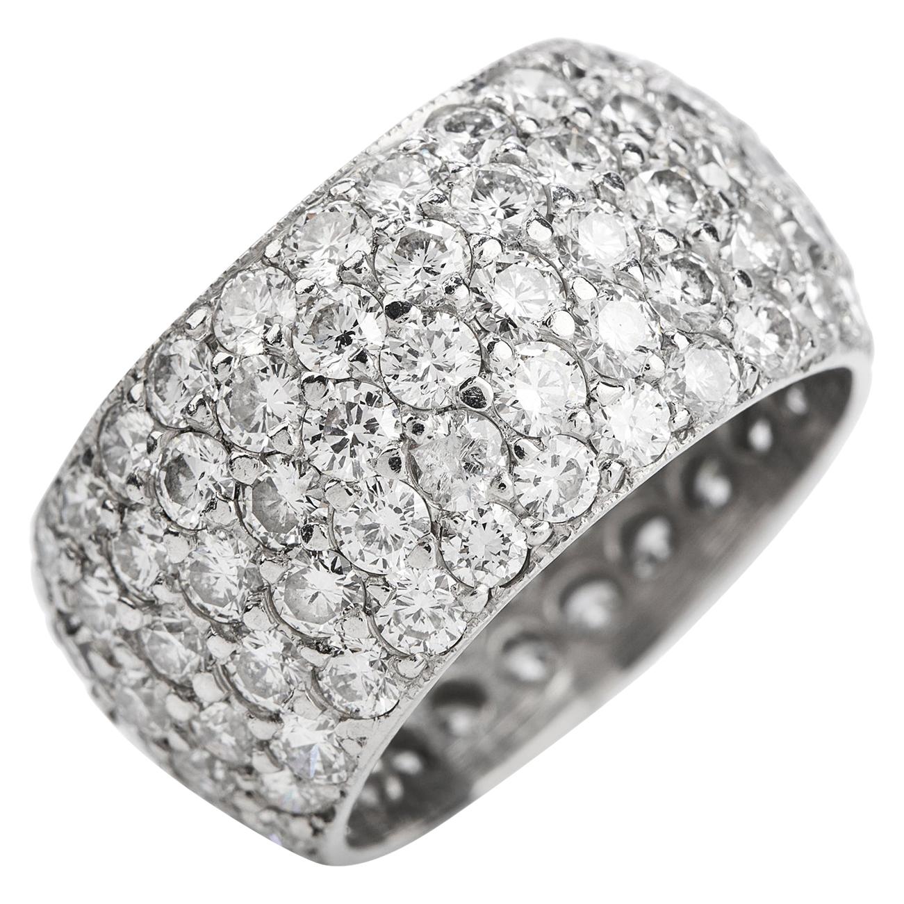 10.66 Carat Extra-Wide Diamond Platinum Band Ring at 1stDibs