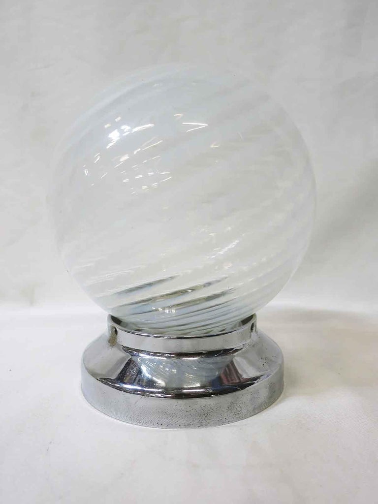 Vintage Sphere Swirled Murano Ceiling Glass Globe Pendant at 1stDibs