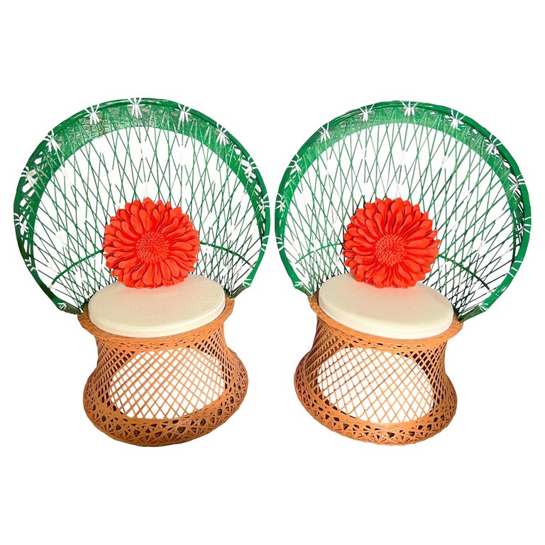 Spun Fiberglass Potted Cactus Chairs, a Pair at 1stDibs
