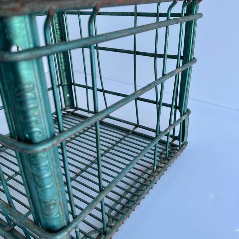 Vintage Metal and Wire Milk Crate Basket For Sale at 1stDibs | metal ...