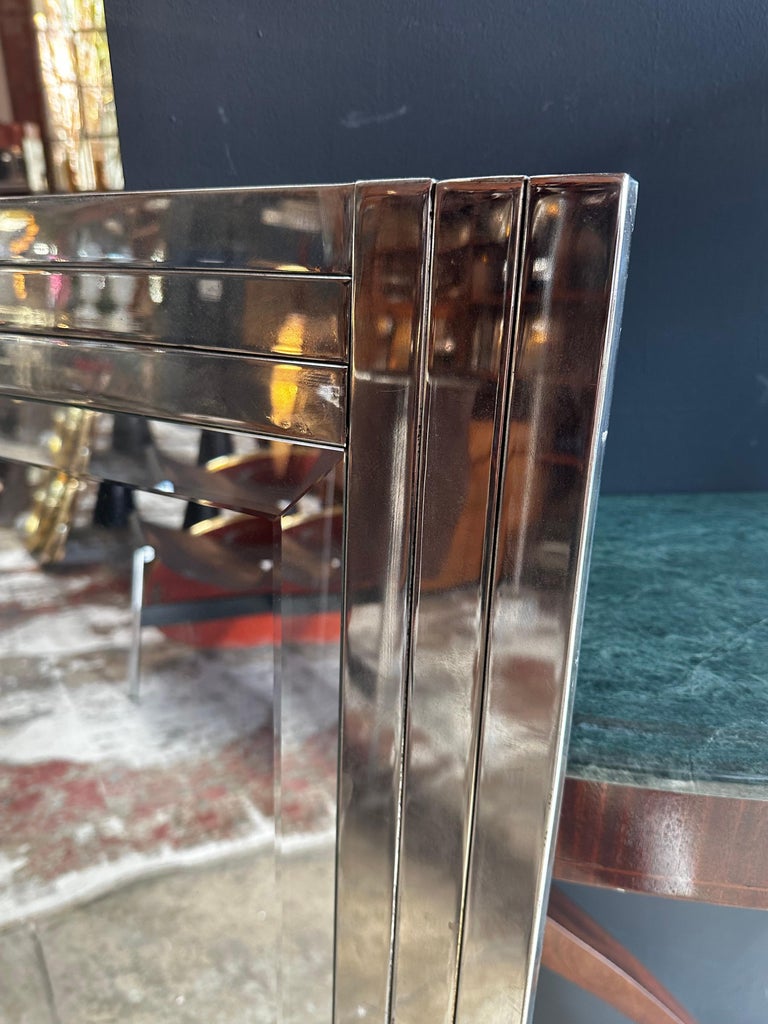 Vintage Square Chrome Mirror, 1980s For Sale at 1stDibs