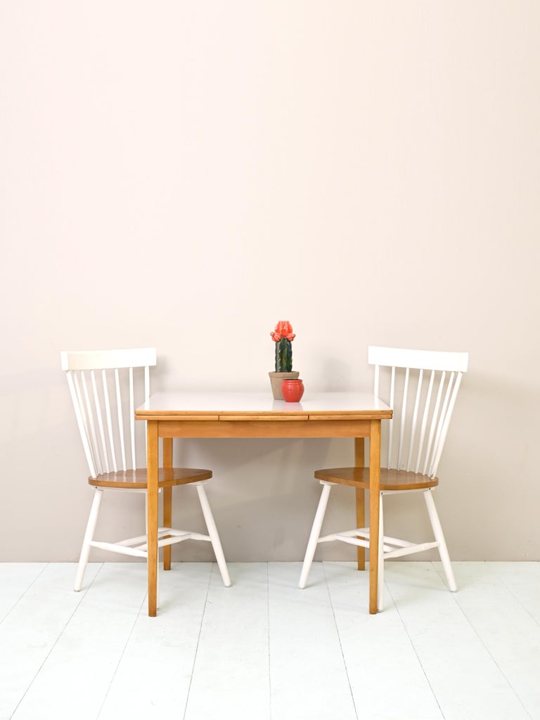 Vintage Square Formica Dining Table For Sale at 1stDibs