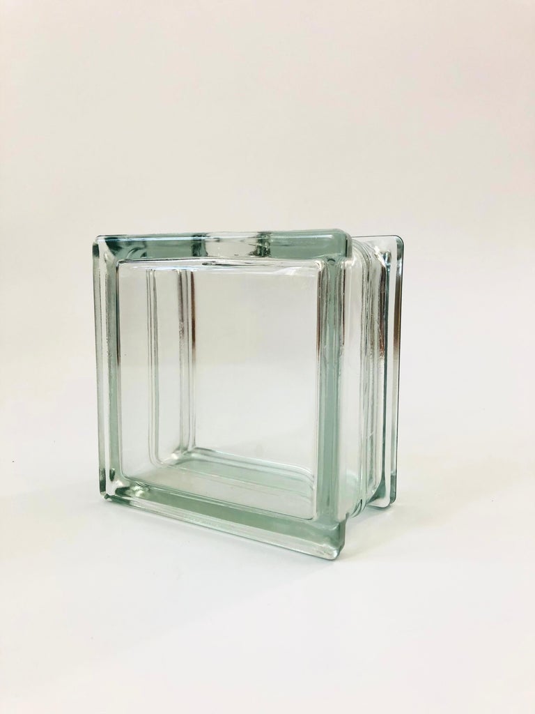 Vintage Square Glass Block Vase at 1stDibs | vintage glass blocks ...