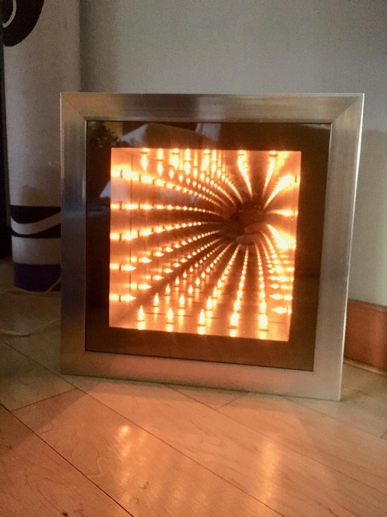 Vintage Square Infinity Mirror at 1stDibs