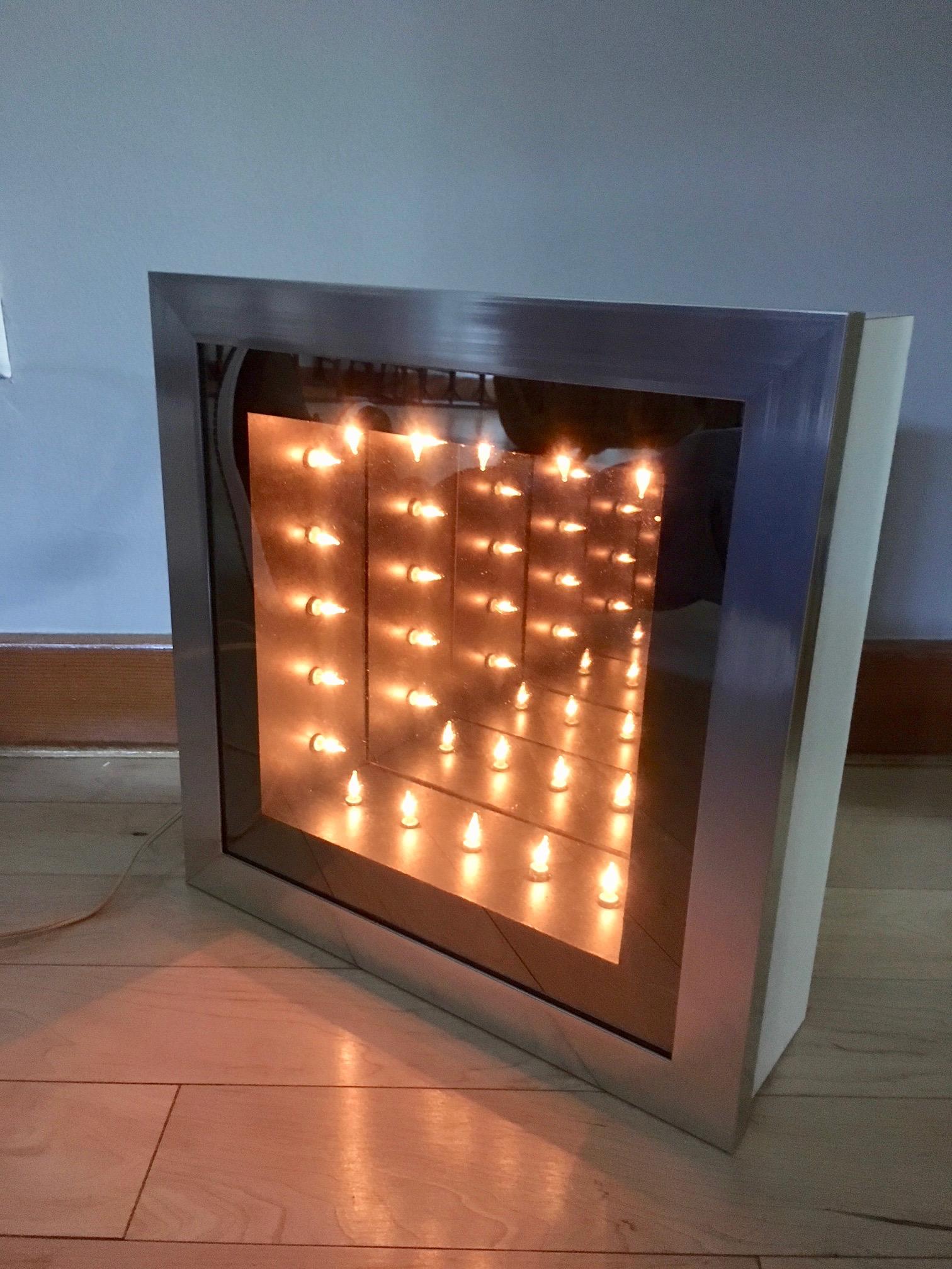 Vintage Square Infinity Mirror at 1stDibs | vintage infinity mirror, ben and aja blanc, infinity ...