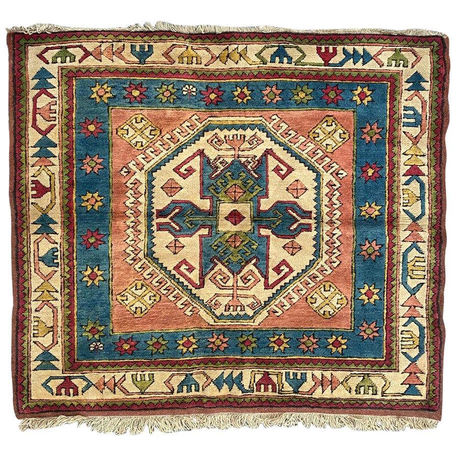 Vintage Anatolian Turkish Konya Rug For Sale at 1stDibs