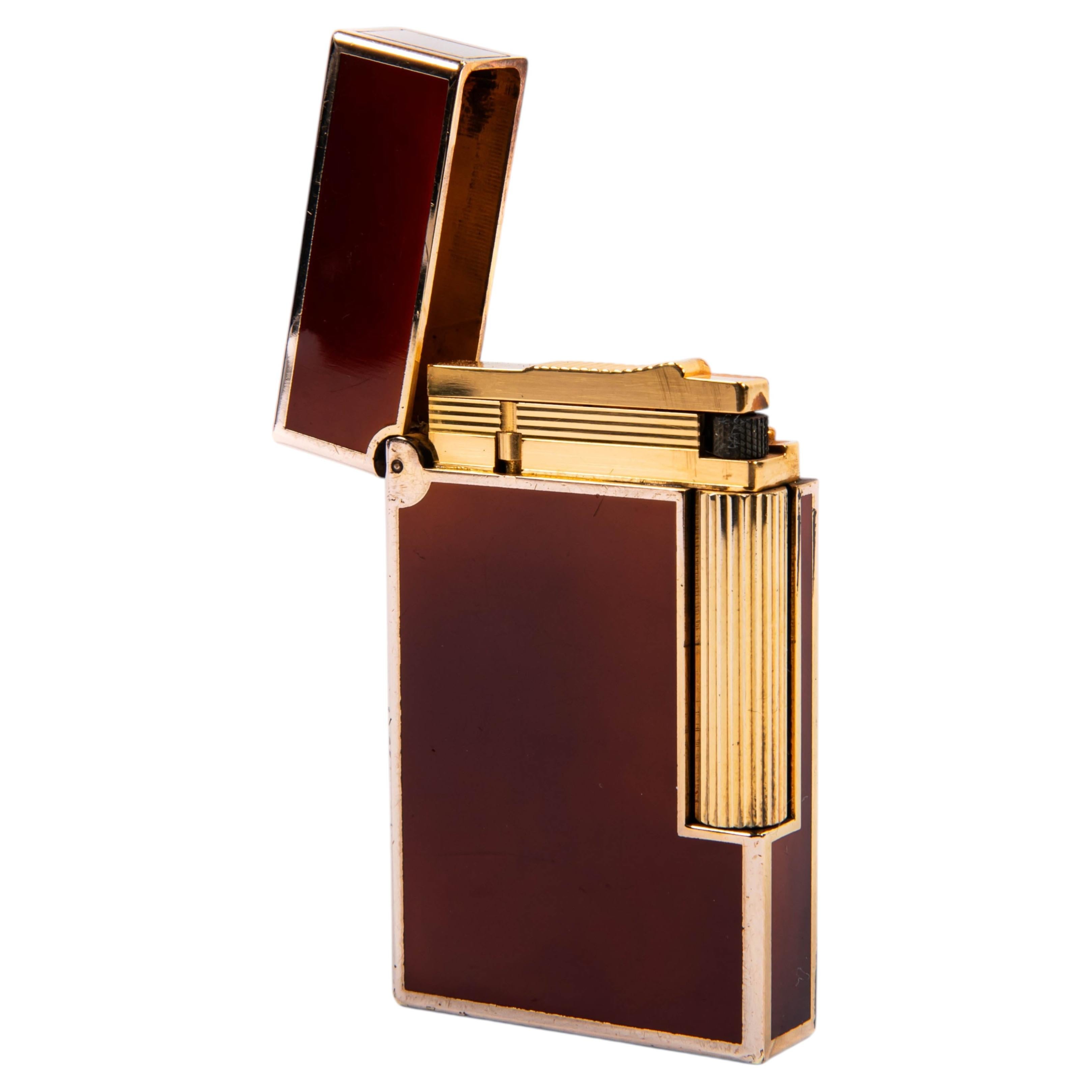 Vintage S.T. Dupont Soubreny Lighter Red Marble Lacquered 1990s For ...
