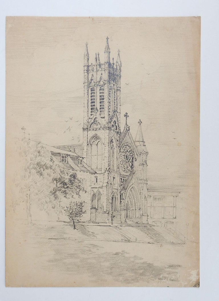 Vintage St. Mary's Cathedral Austin Texas Architectural Drawing For ...