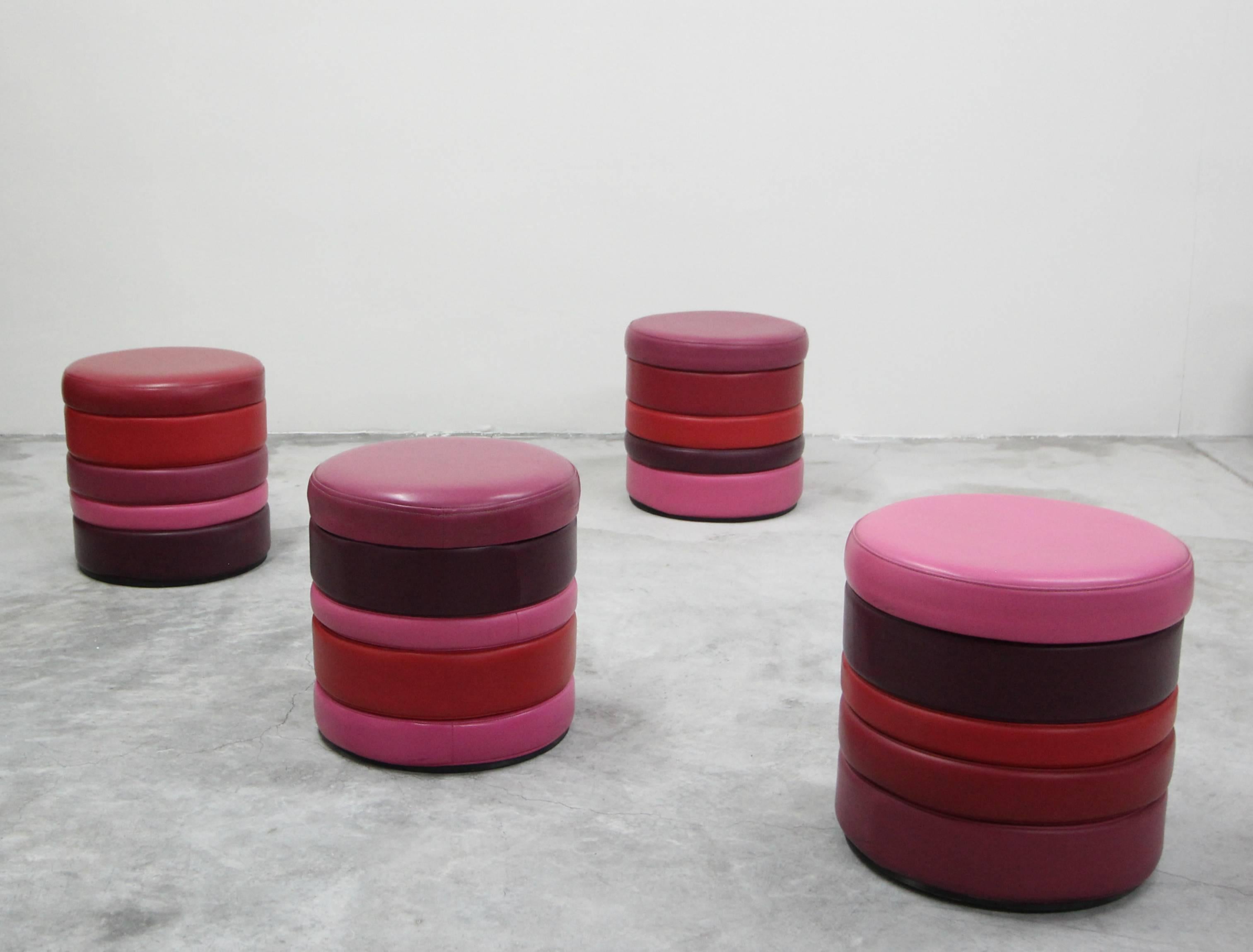 Vintage Stacked Multi-Color Colorful Stools or Ottomans For Sale at ...