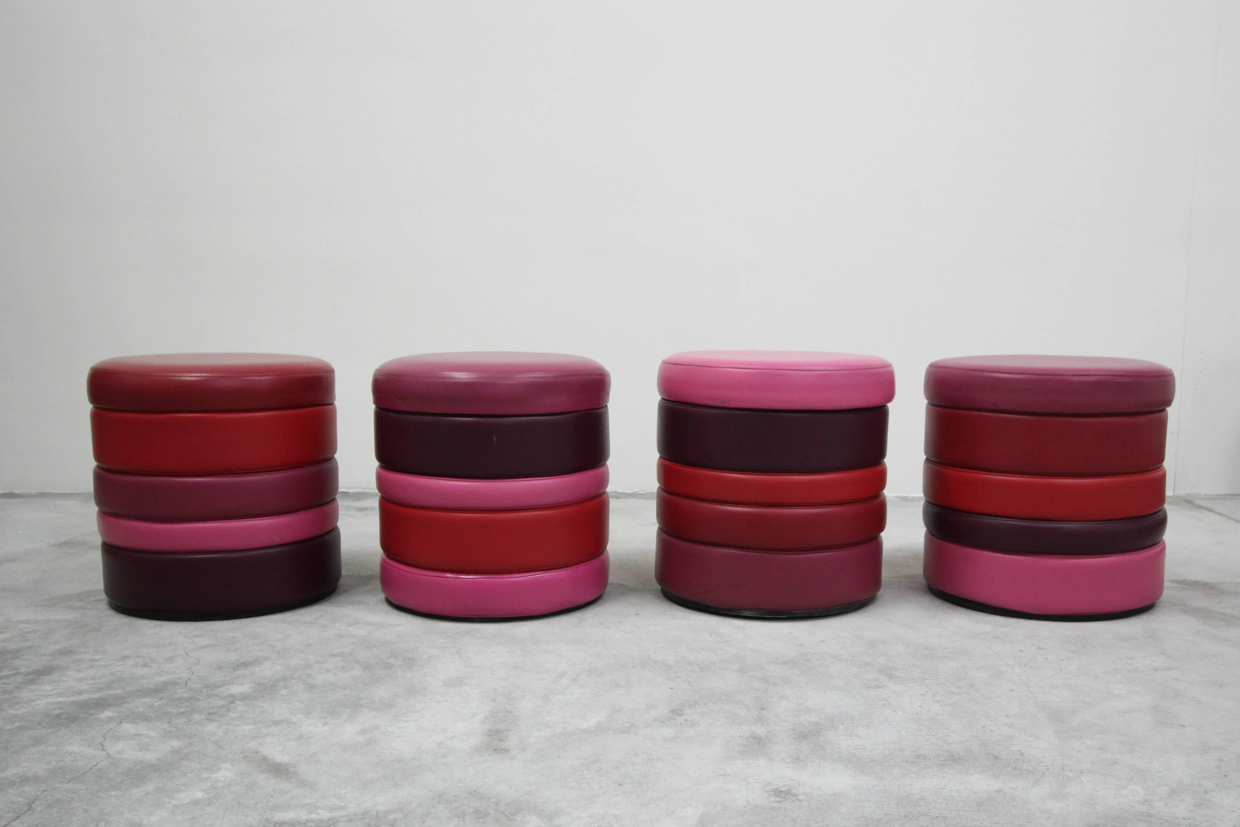 Vintage Stacked Multi-Color Colorful Stools or Ottomans For Sale at ...