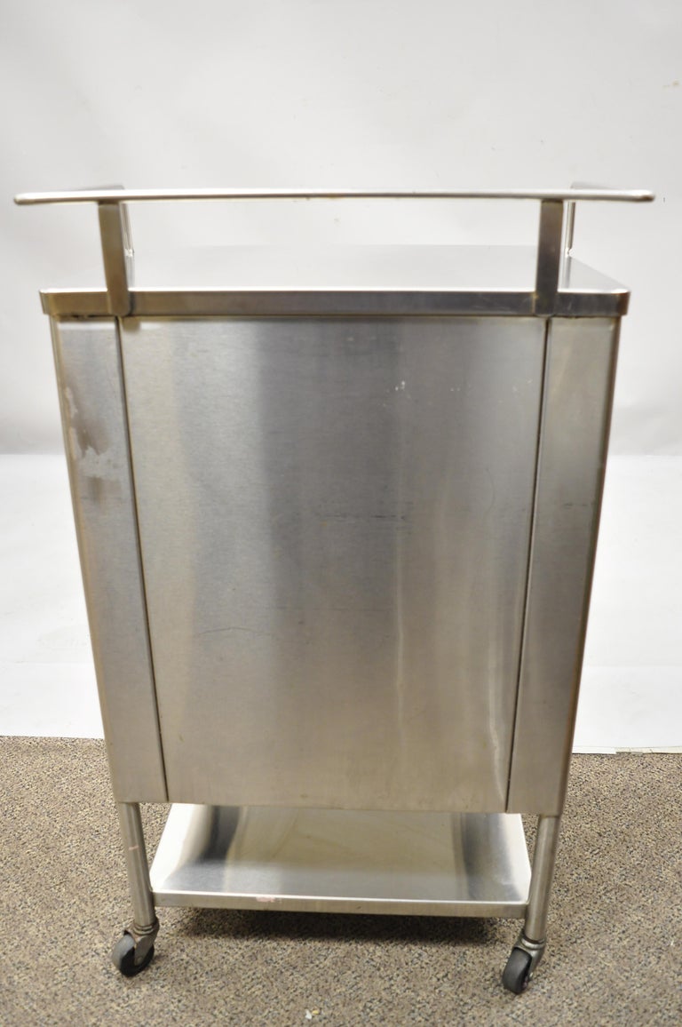 Vintage Stainless Steel 3 Drawer Rolling Medical Dental Cabinet ...
