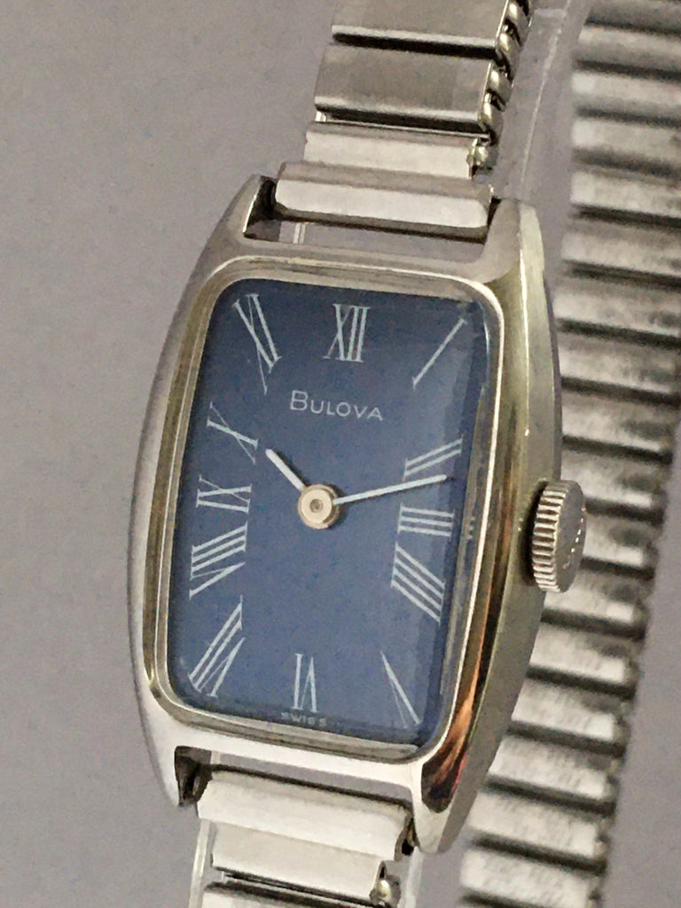 Vintage Stainless Steel Ladies Bulova Mechanical Watch at 1stDibs
