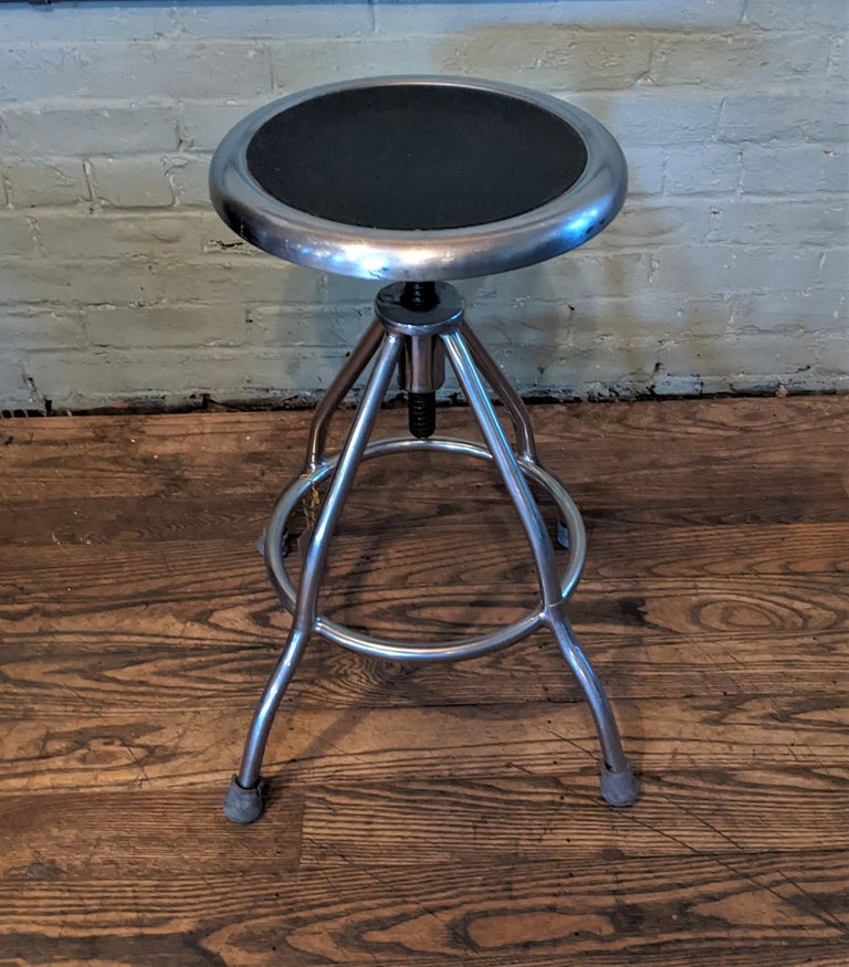 Vintage Stainless Steel Medical Stool For Sale at 1stDibs