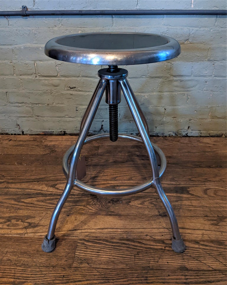 Vintage Stainless Steel Medical Stool For Sale at 1stDibs