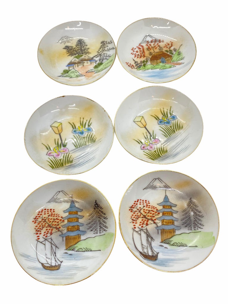 Vintage Stand or Holder, with Vintage Colorful Finger Food Plates ...