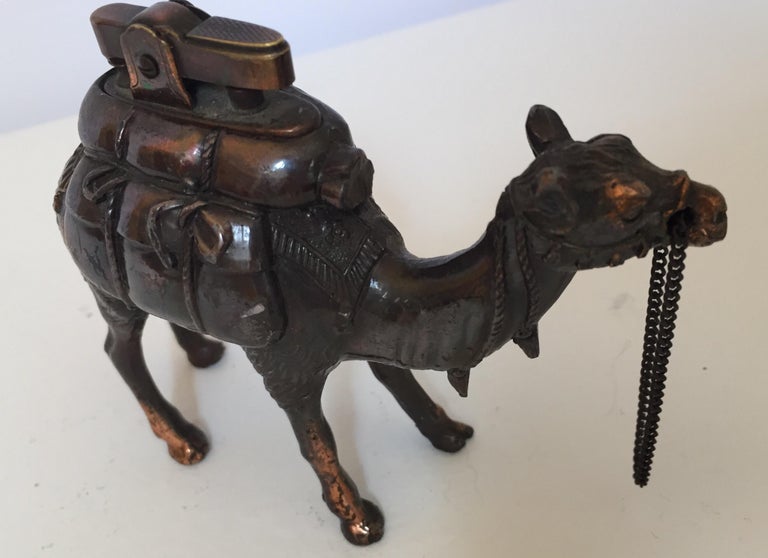 Vintage Standing Camel Sculpture Table lighter at 1stDibs | brass camel ...