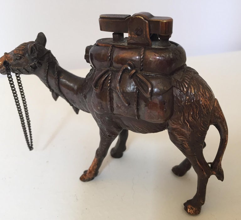 Vintage Standing Camel Sculpture Table lighter at 1stDibs
