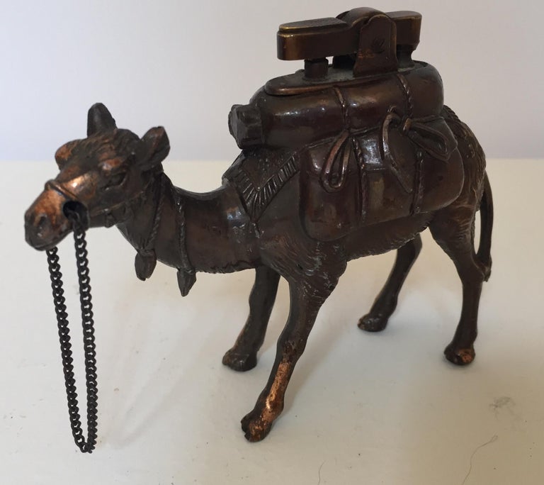 Vintage Standing Camel Sculpture Table lighter at 1stDibs | brass camel ...