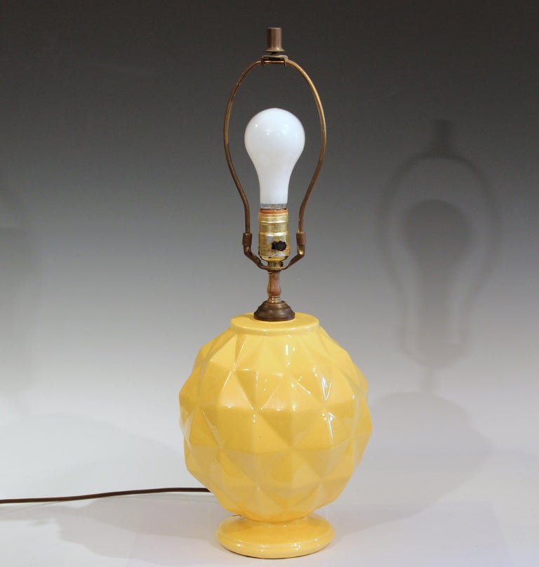 Vintage Stangl Art Deco Pottery Geodesic Dome Sphere Globe Yellow Vase ...