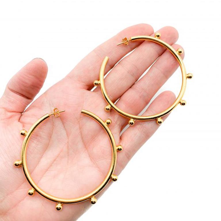 Vintage Statement Gold Hoops With Studs 1990s For Sale at 1stDibs ...