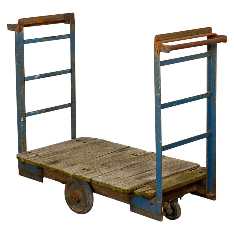 Vintage Station Porters Luggage Trolley, 20th Century For Sale at 1stDibs