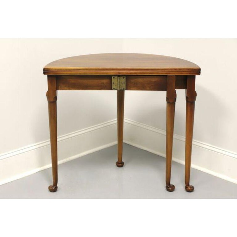 STATTON Oxford Solid Cherry Georgian Flip Top Demilune Console Table B ...