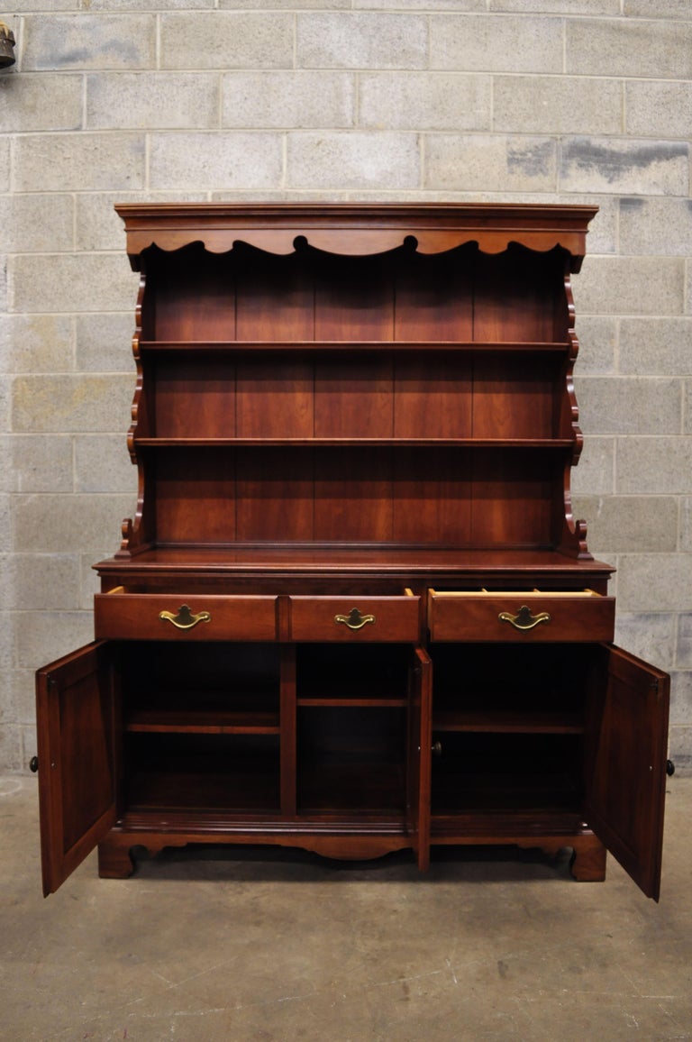 Vintage Statton Trutype Cherry 2-Piece Step Back Hutch Cupboard Cabinet ...