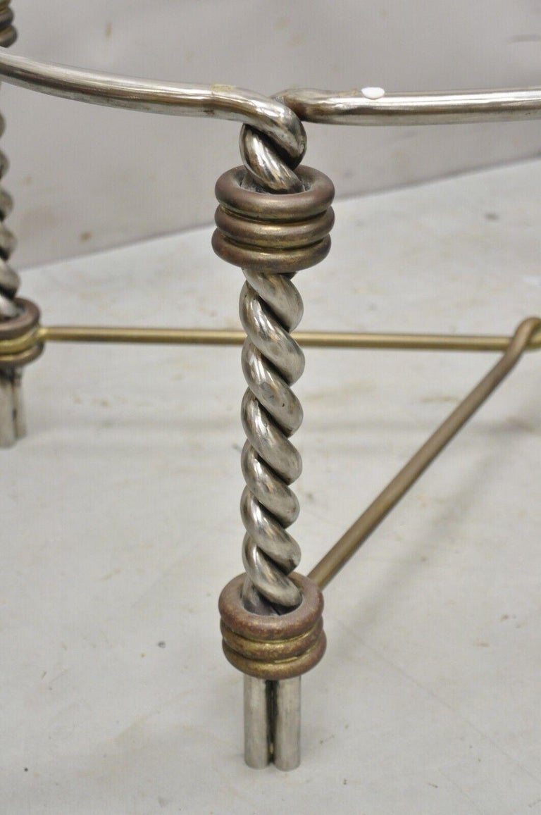 Vintage Steel and Bronze Neoclassical Style Twisted Metal Oval Coffee ...