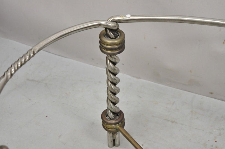 Vintage Steel and Bronze Neoclassical Style Twisted Metal Oval Coffee ...