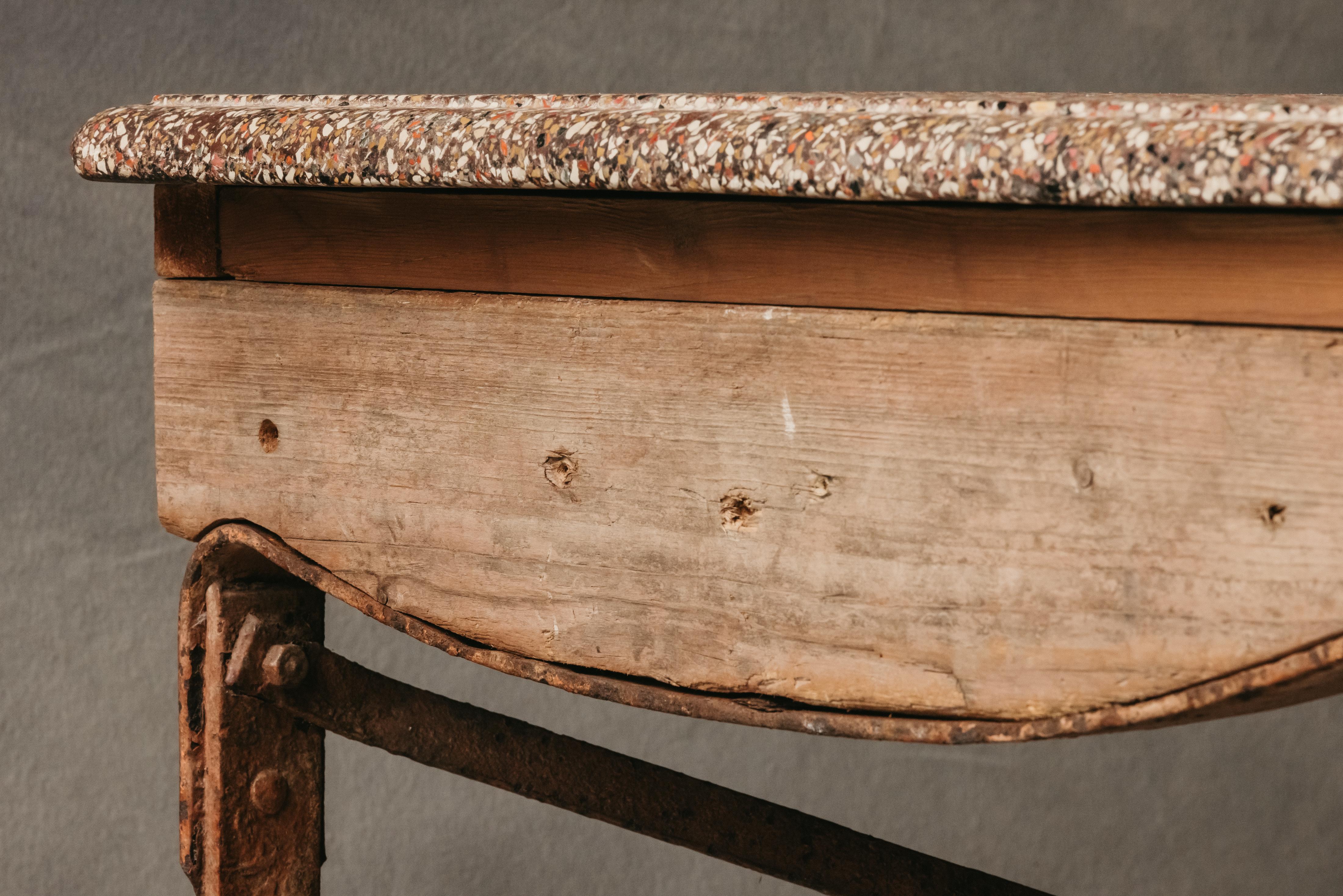 Vintage Steel And Terrazzo Center Table From France, Circa 1940 For ...