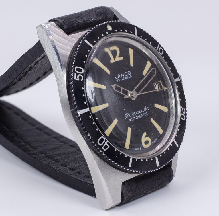 Vintage Steel Lanco Diver Barracuda Automatic Wristwatch, 1960s For ...