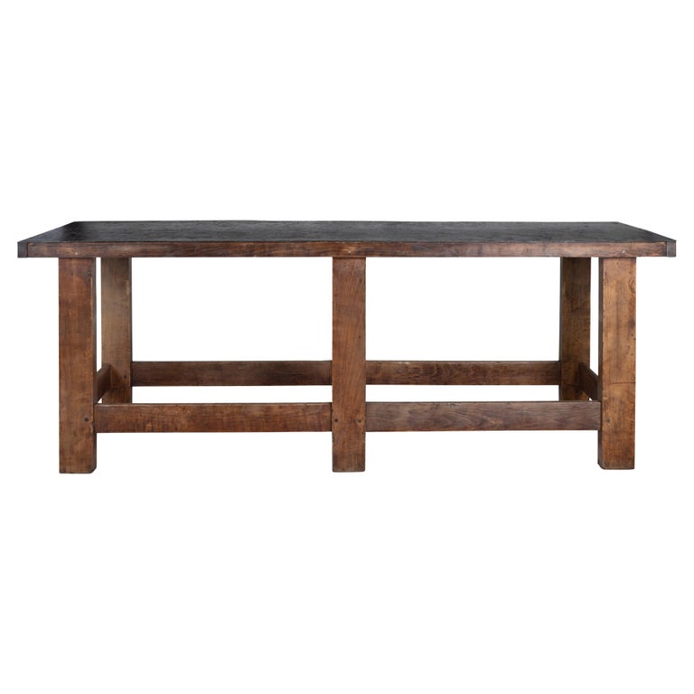 Vintage Steel Top French Work Shop Table at 1stDibs
