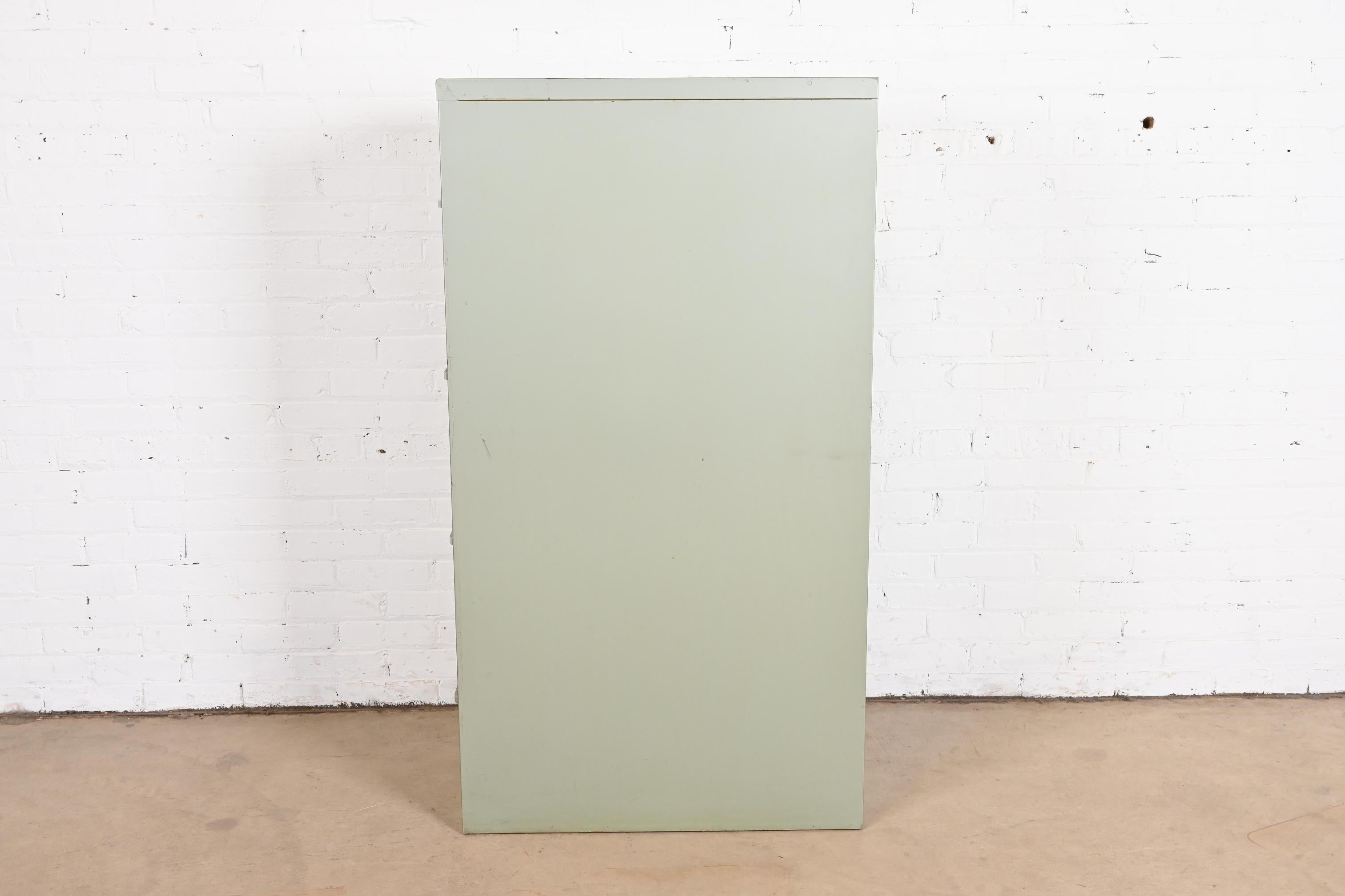 Vintage Steelcase Industrial Metal File Cabinet, circa 1950s at 1stDibs