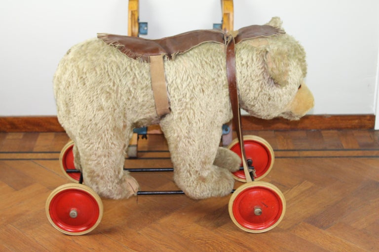 Vintage Steiff Rocking Teddy Bear, Pull Toy Bear, 1950s, Germany at ...