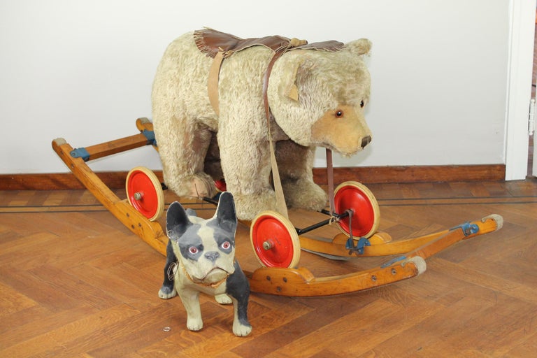Vintage Steiff Rocking Teddy Bear, Pull Toy Bear, 1950s, Germany at ...