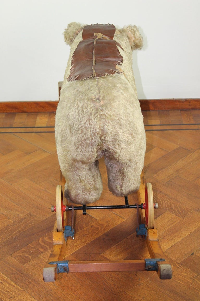 Vintage Steiff Rocking Teddy Bear, Pull Toy Bear, 1950s, Germany at ...