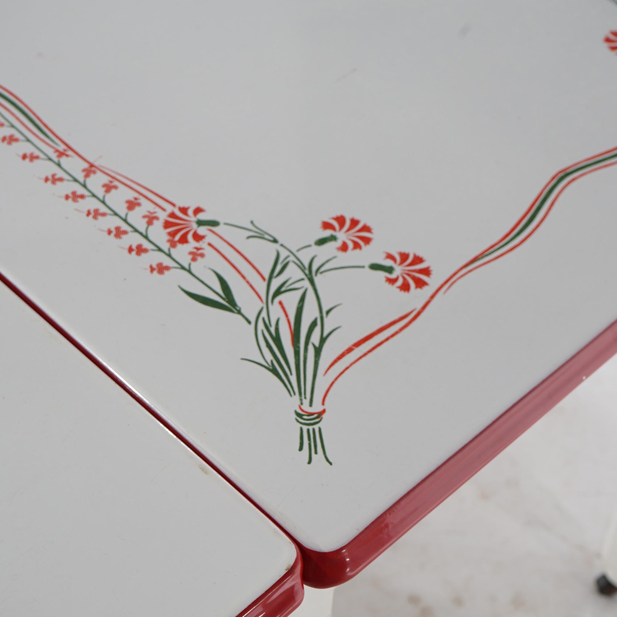 Vintage Stenciled Porcelain Draw Top Dining Table, c1950 at 1stDibs ...