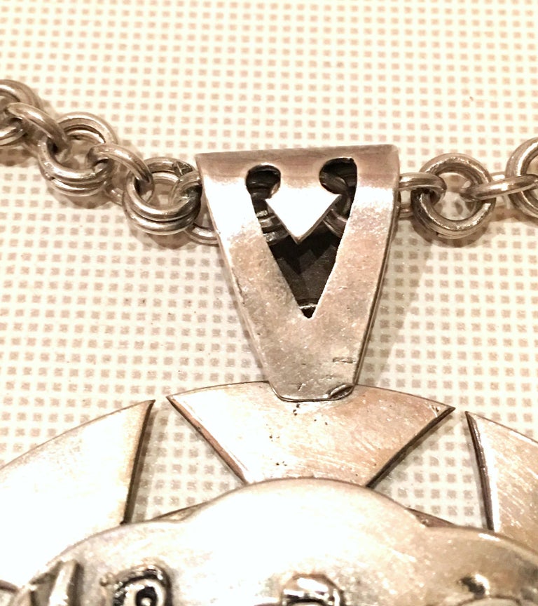 Vintage Sterling 925 Aztec Sun God Medallion Pendant Necklace- Signed ...